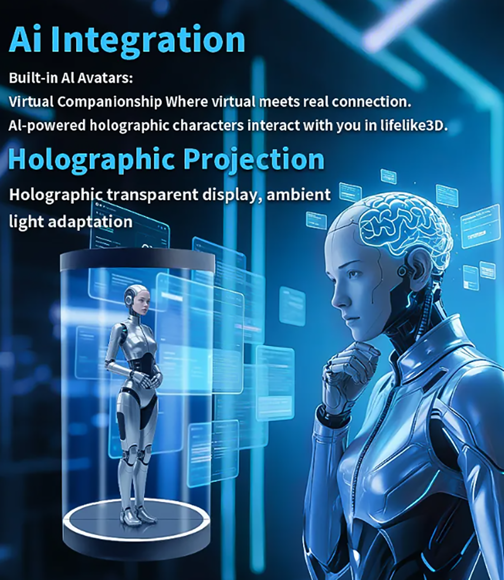21.5" 75"interactive 3d Ai Holographic Human Display For Retail, Events ...
