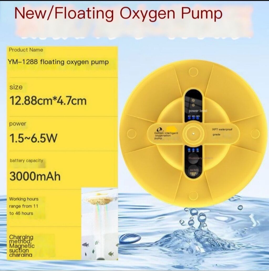 Oxygen Pump For Fishing, Ultra-quiet Outdoor Rechargeable Oxygen ...