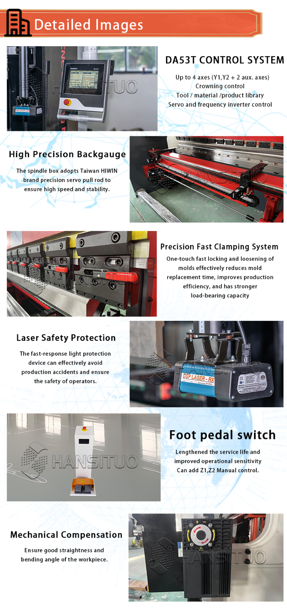 Hansituo 2025 New 220t X 4100 Cnc Hydraulic Press Brake With Da53t ...