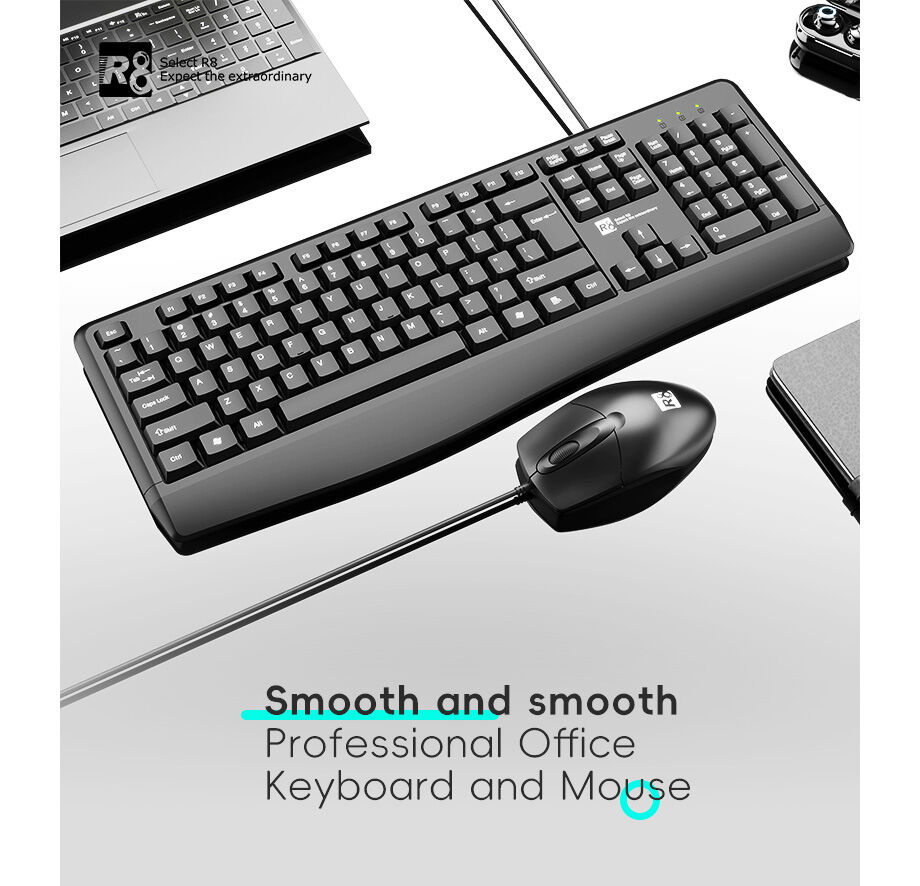 R8 1903 Classic Business Ergonomics Design Wired Keyboard And Mouse Kit ...