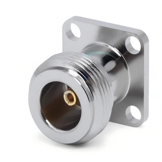 Factory N-type Female Socket 50ohm Rf Coaxial Connector 4-hole Welded ...