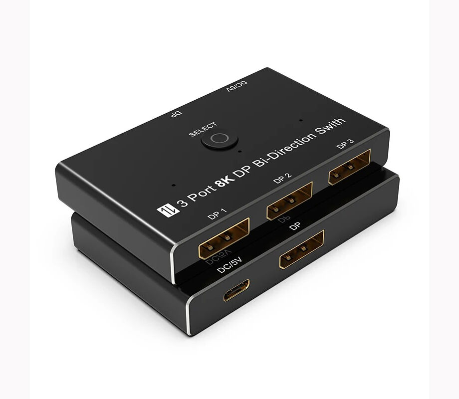 8k 60hz Displayport Adapter 1x3/3x1 Bi-directional Switcher 3 Port ...