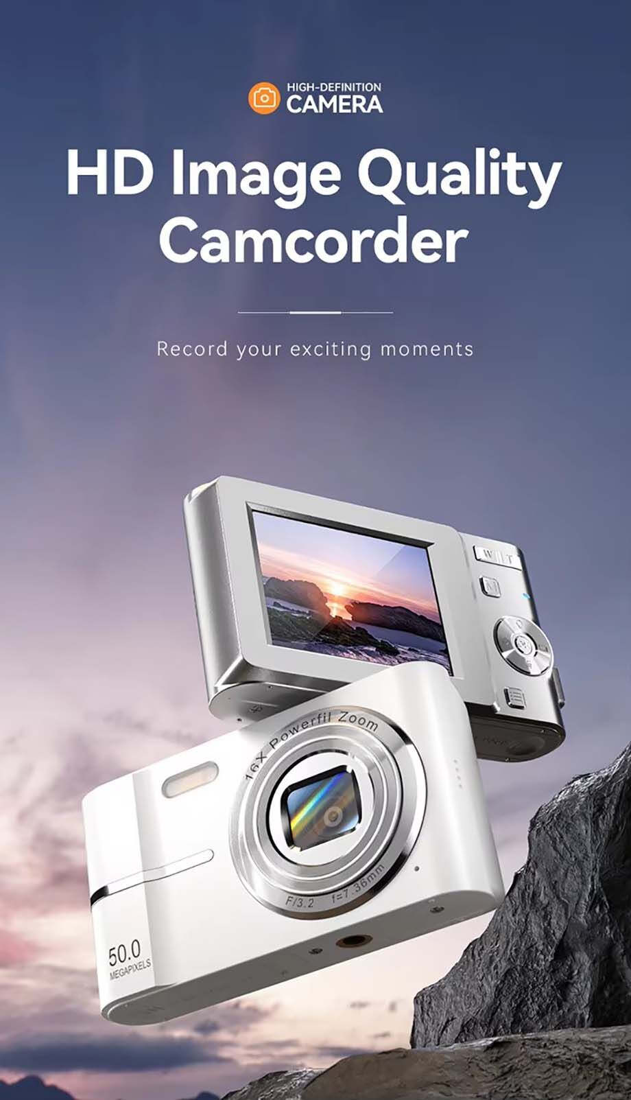 Small Cameras For Photography 2.4inch Lcd 16x Zoom 50mp Compact And ...