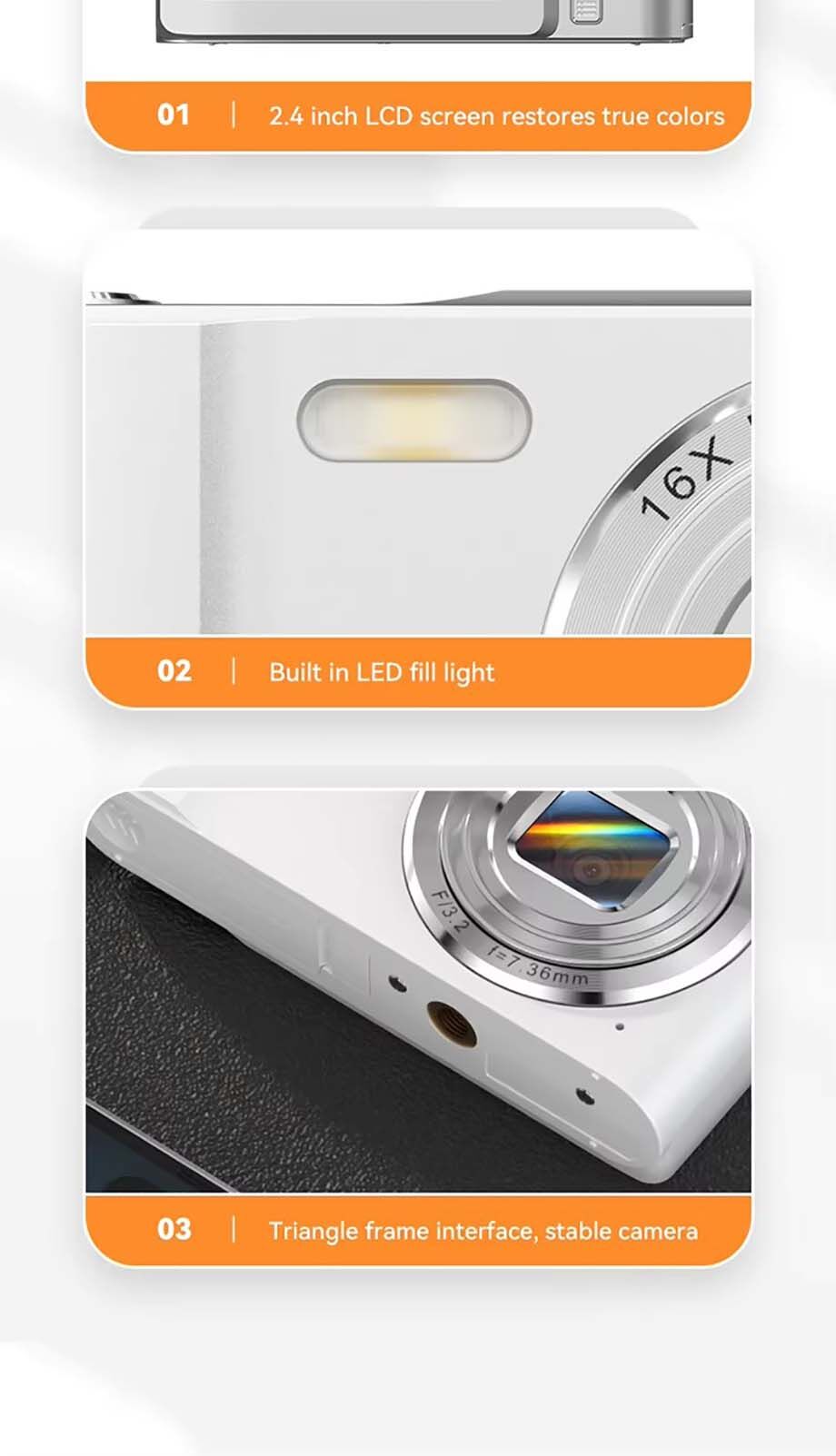 Small Cameras For Photography 2.4inch Lcd 16x Zoom 50mp Compact And ...