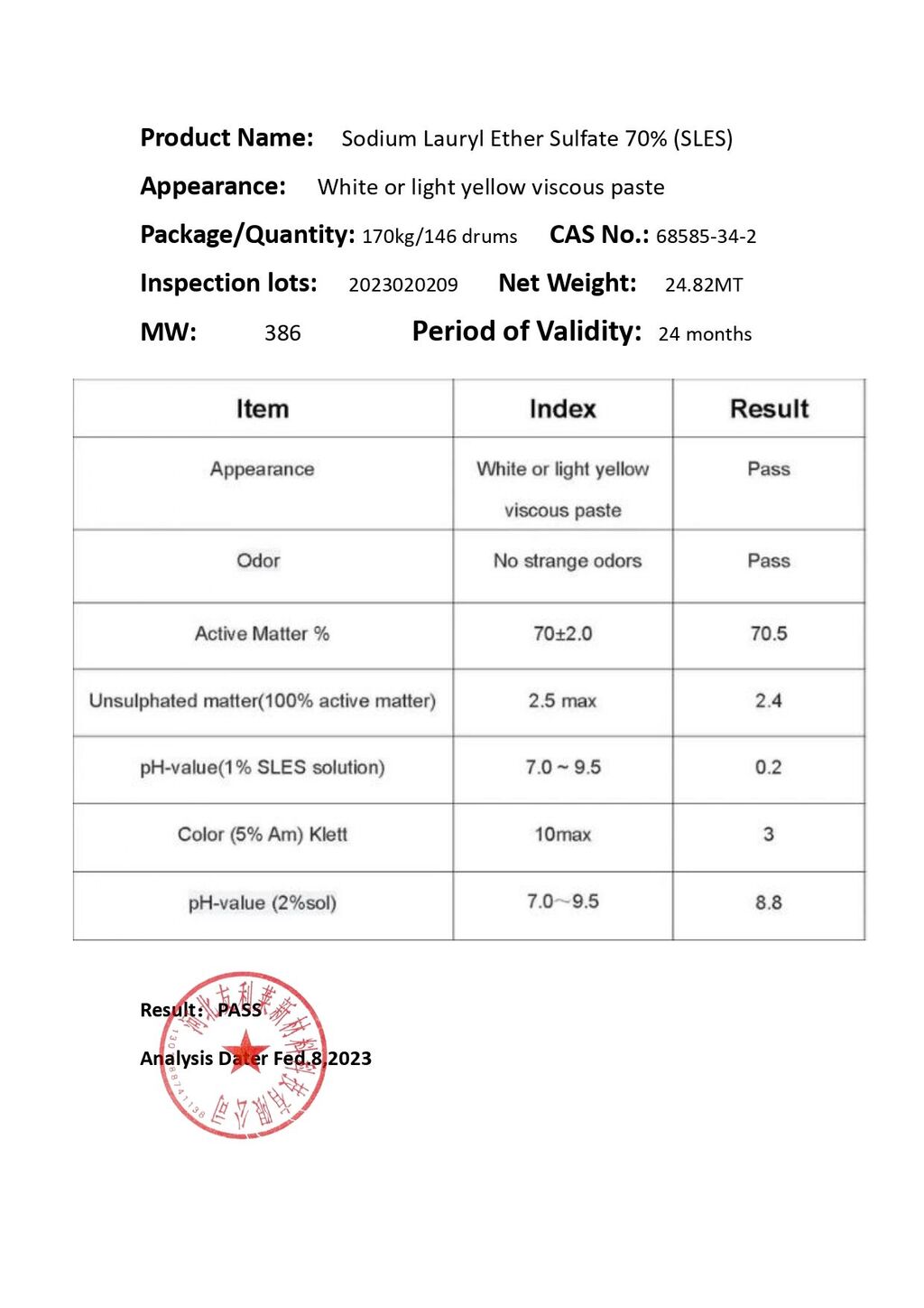 Wholesale Price Sles 70% Cosmetic Raw Material Cas 68585-34-2 For Hair ...