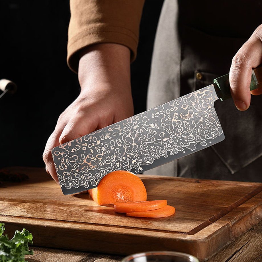 Buy China Wholesale 4 Pcs Kitchen Knife Set Tricolour Copper Damascus ...