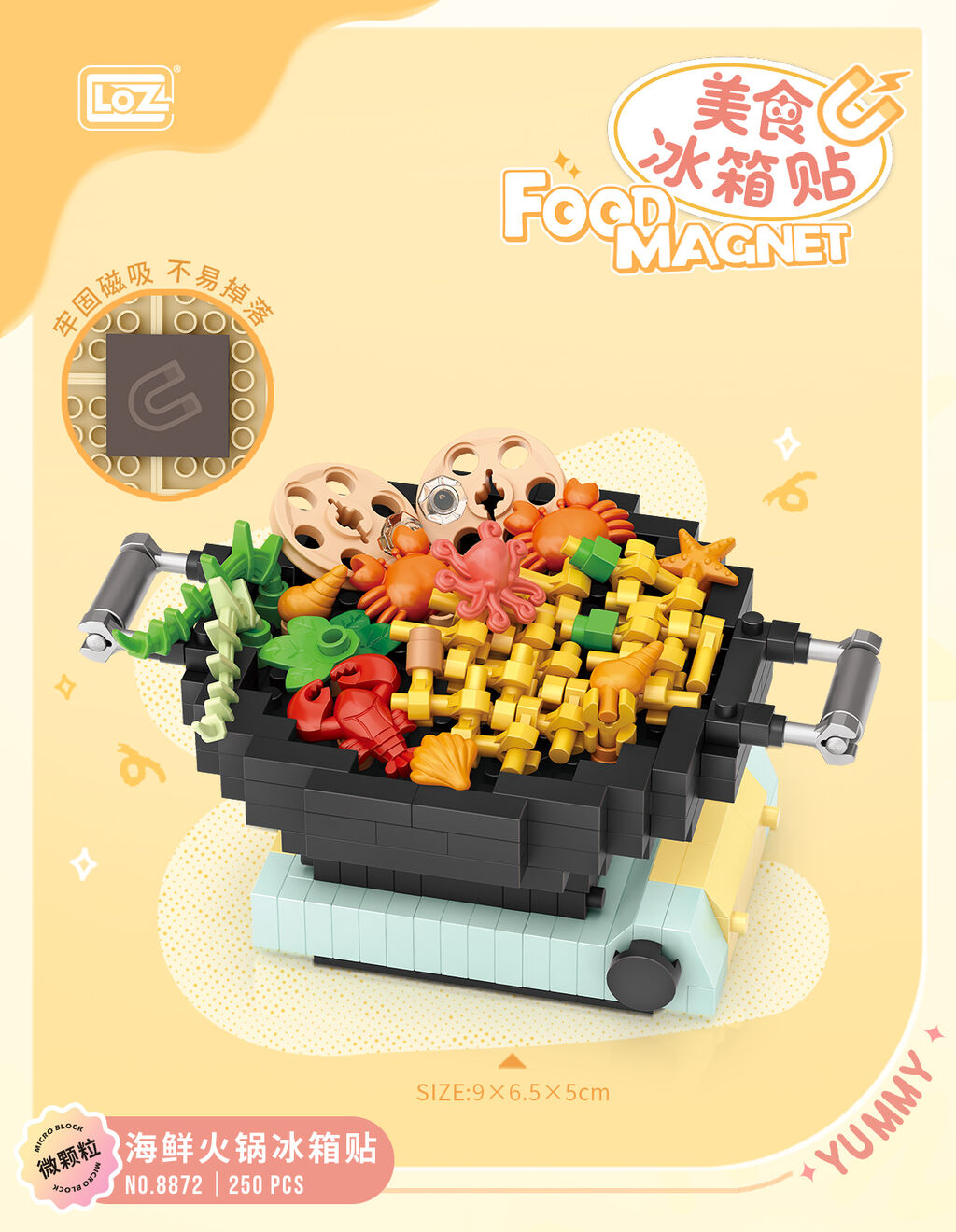 Loz 8871-8874 Food Fridge Magnets Series Micro Building Blocks Toyset ...