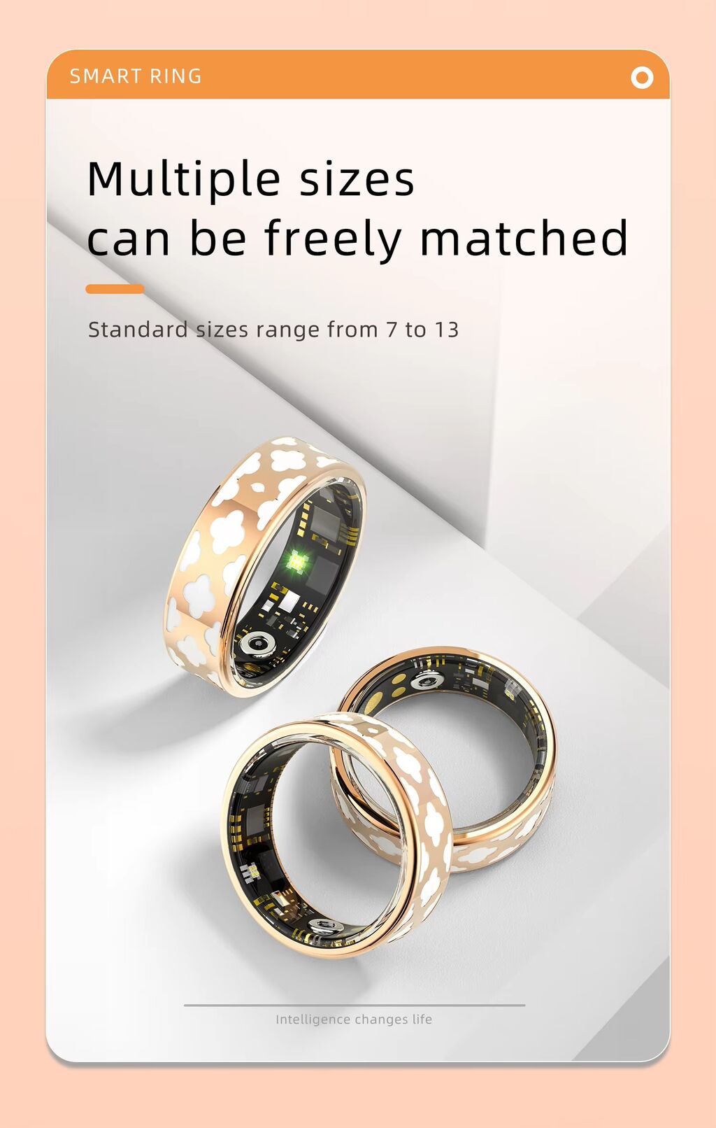 Blood Oxygen Smart Ring Sport Waterproof Fitness Health Tracker ...
