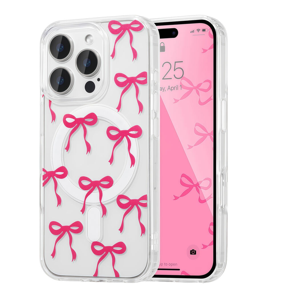 Bows Painted Magnetic Phone Case Is Suitable For Iphone 17 Pro Max ...