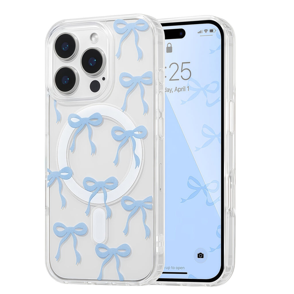 Bows Painted Magnetic Phone Case Is Suitable For Iphone 17 Pro Max ...