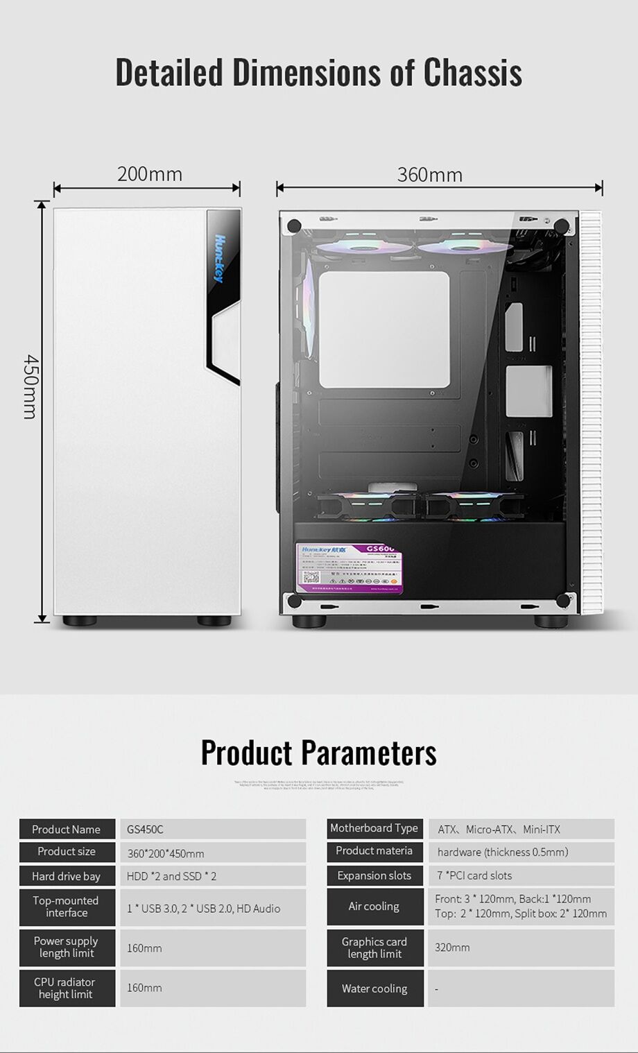Buy China Wholesale Huntkey Large-space Atx Gaming Computer Chassis Pc ...