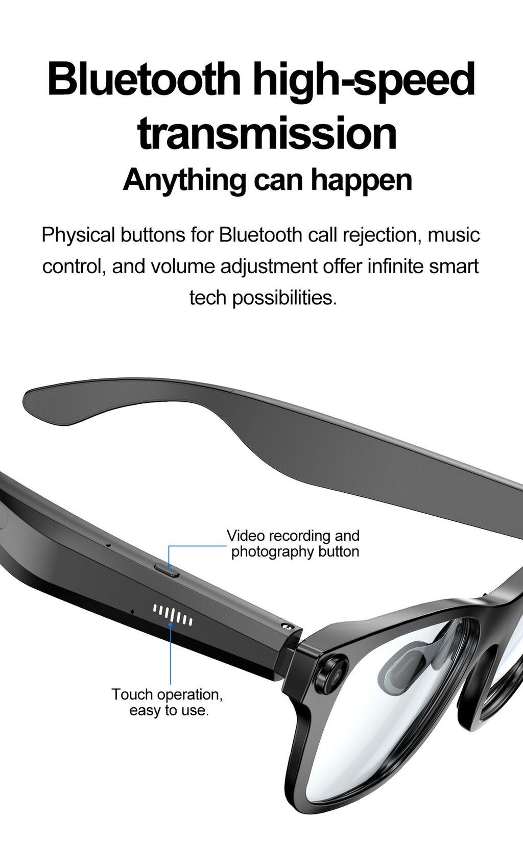 Bulk Buy China Wholesale Ai Smart Eyeglasses With Camera 8mp Hd1080p ...
