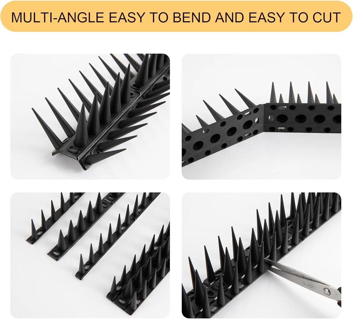 Factory Price Plastic Bird Spikes 12pieces Anti-bird Nesting Spikes For Outdoor Fence Roof ...