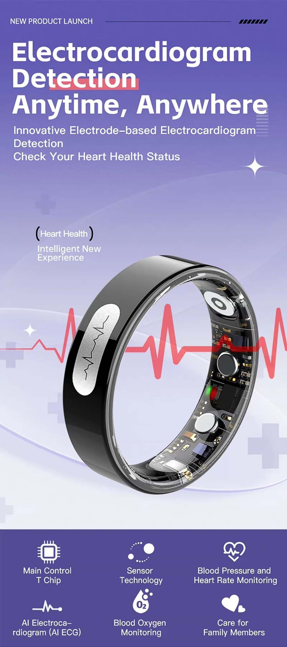 Bulk Buy China Wholesale Ecg Smart Ring For Men Women Health Fitness ...