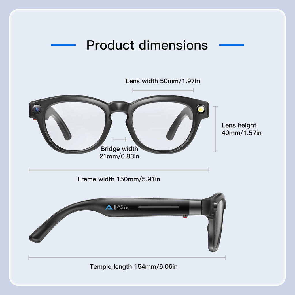 800w Ai Camera Glasses Photo 4k Hd Video Recorder Ai Assistant Music ...