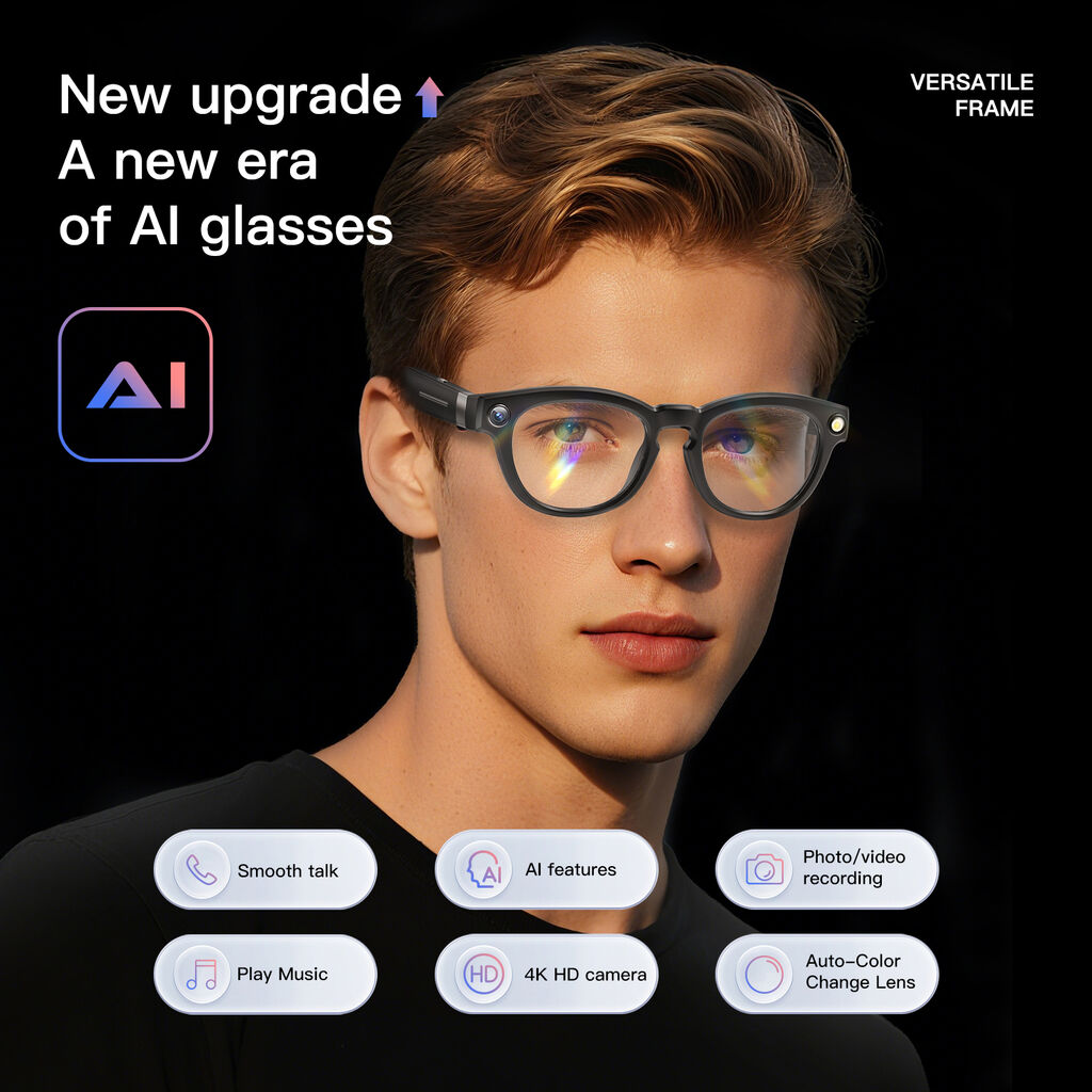 Ai Smart Glasses Hot Sale Eyeglasses With Camera Speakers & Voice ...