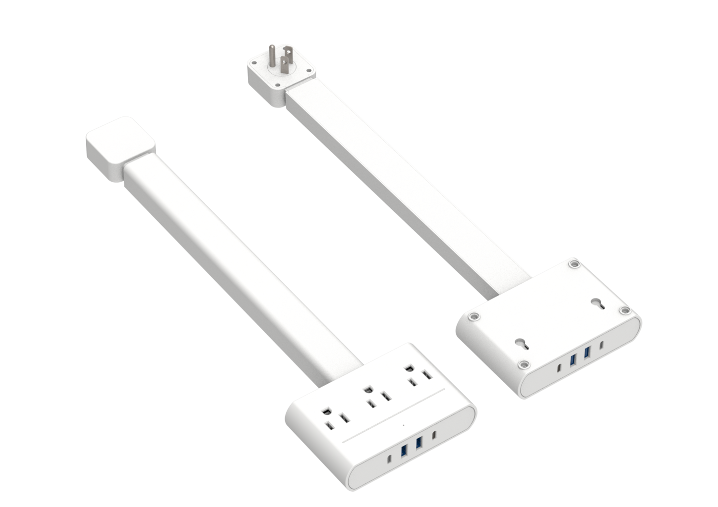 Mnuo Us Power Strip With 4usb 2a 2c 3ac Outlets 20 Inch Extension Cord ...