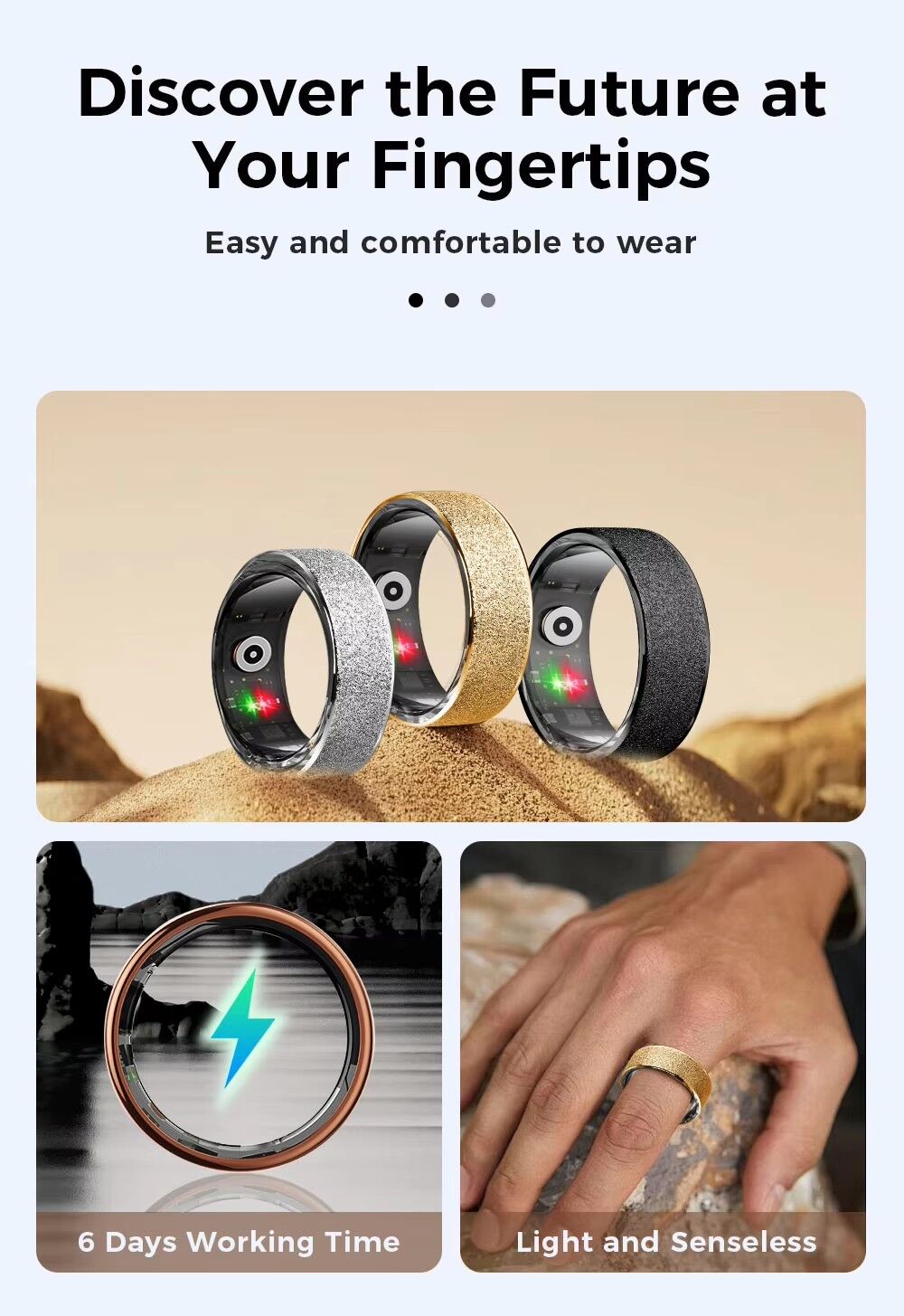 Buy China Wholesale Custom Oem Sdk Smart Finger Ring Hrv Heart Rate ...