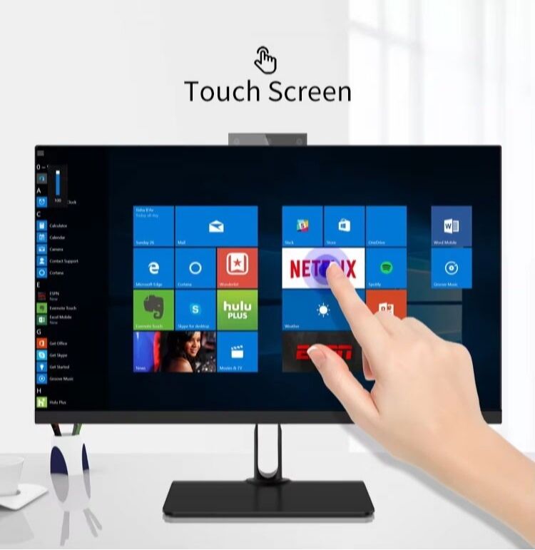 Modern 23.8" Aio Desktop, 10-point Touch Display, Hidden Privacy Camera, Ideal For Office ...