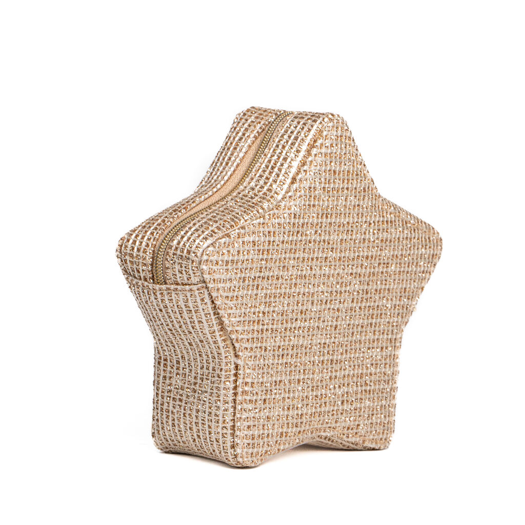 Star Customized Golden Handbag For Ladies, Customized Shiny Polyester ...