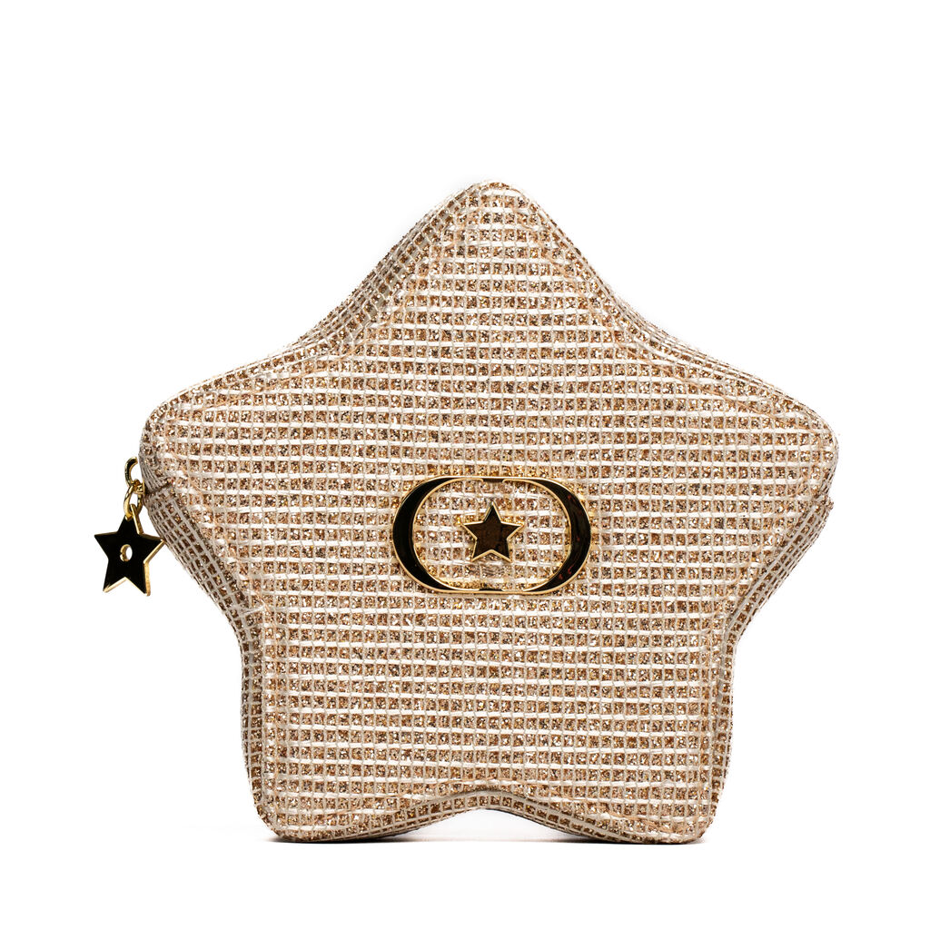 Star Customized Golden Handbag For Ladies, Customized Shiny Polyester ...
