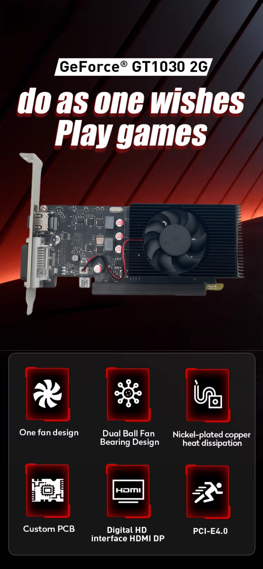 Hot Sale Gt1030 Desktop Low Profile Graphics Card With 384 Cuda Cores ...