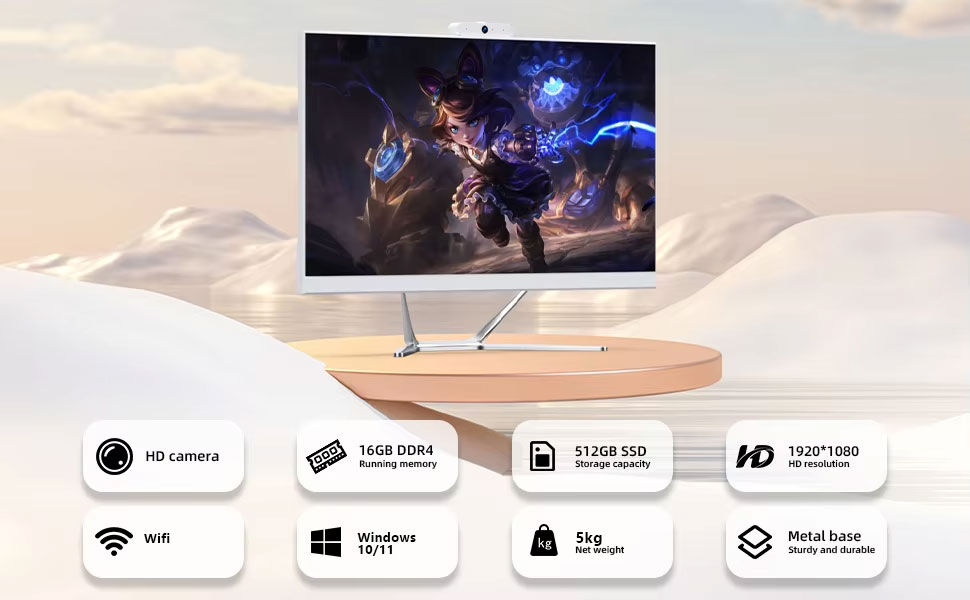 23.8inch Full Hd High Gamut All-in-one Computer 16gb Ddr4 512gb Ssd Hd ...