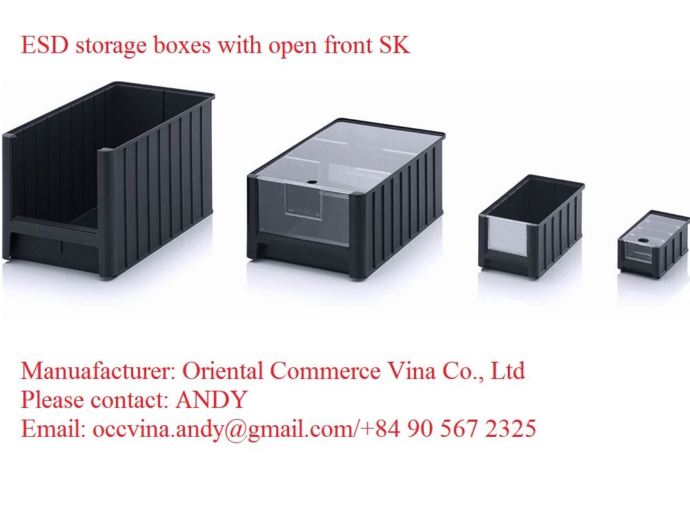 Esd Storage Boxes With Open Front Sk, Electrically Conductive Material ...