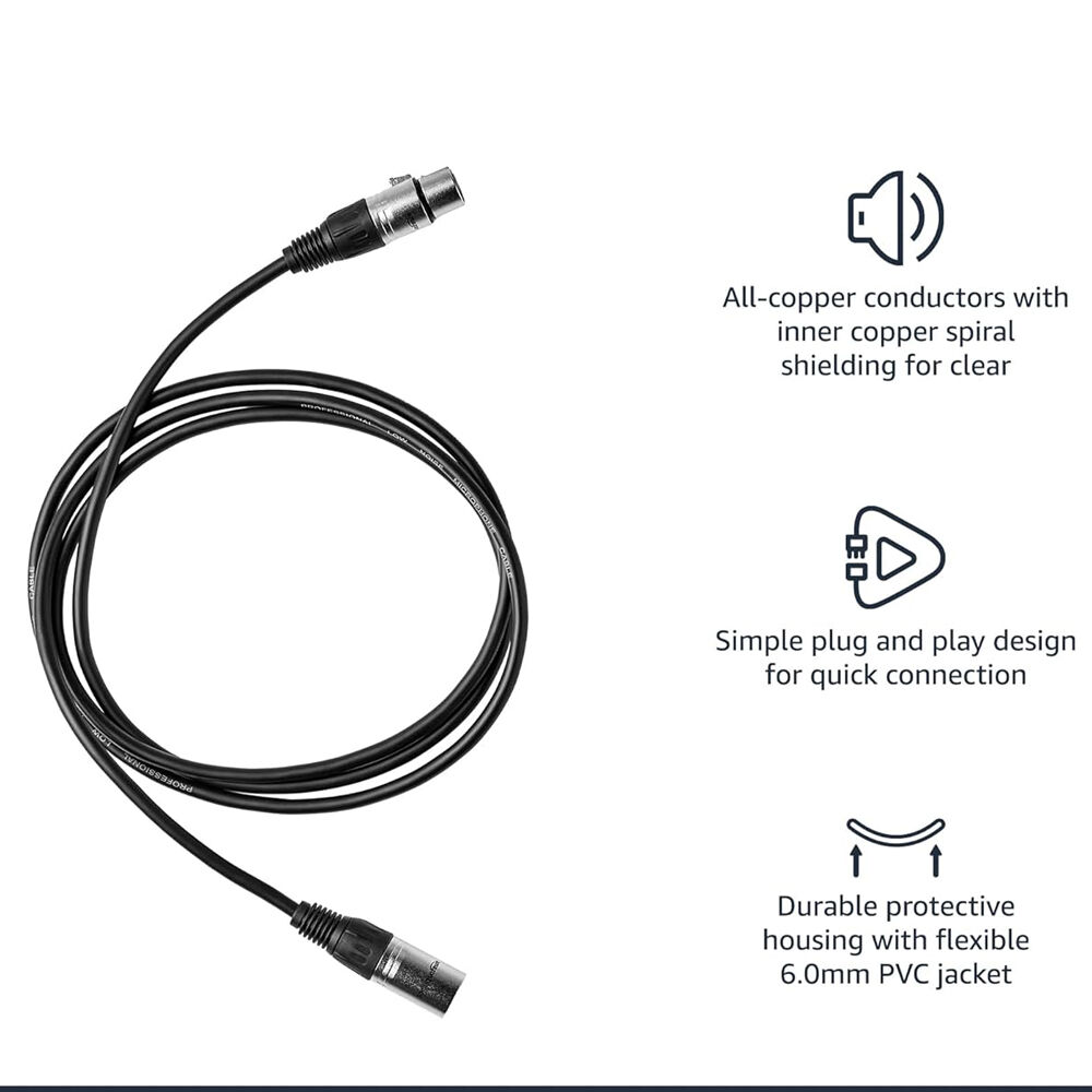 Hifi 3-pin Xlr Gold-plated Aluminum Foil Shielded Bare Copper Conductor ...