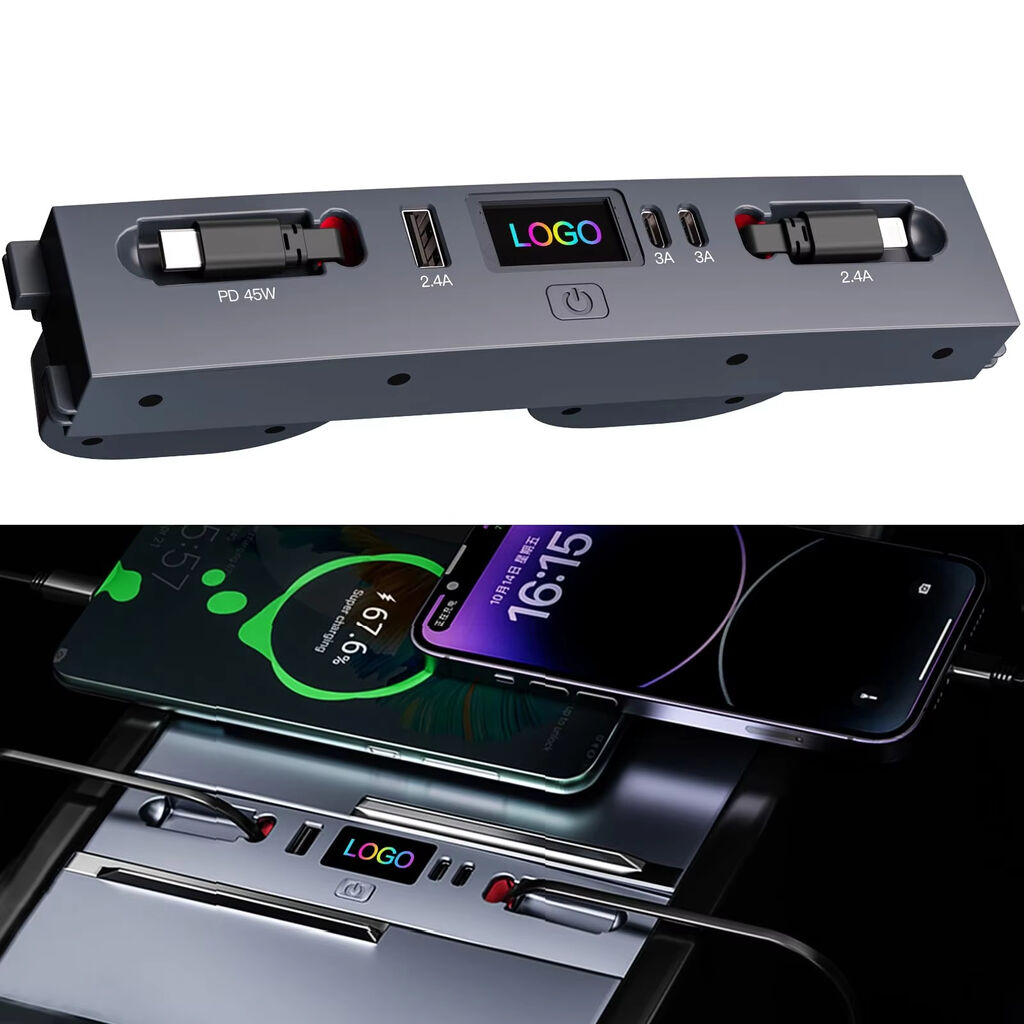N Retractable 5-port Fast Charging Usb Hub For Tesla Model 3 Highland ...