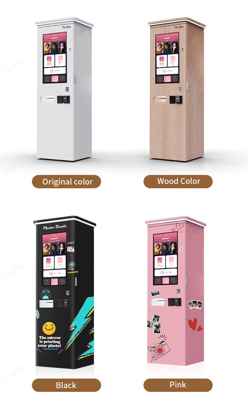 Phoprint 32 Inches Touch Screen Instant Print Photo Booth Self Service ...