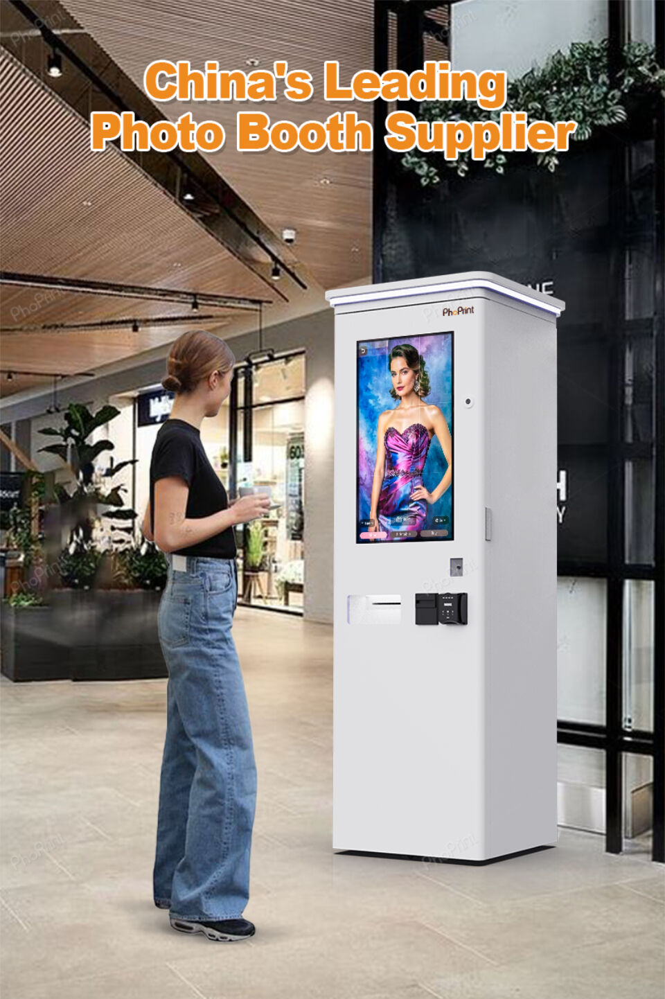Phoprint 32 Inches Touch Screen Instant Print Photo Booth Self Service ...