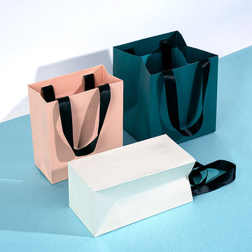China Full color paper bag, white pink green full color small bag with ...