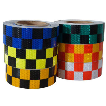 China PVC self-adhesive reflective tape with checkerboard pattern ...