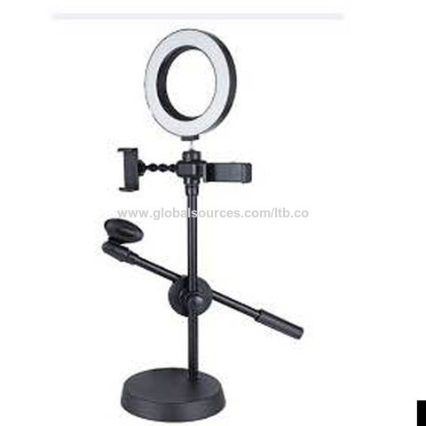 China Ring Light with stand with 2 Phone and Microphone Holder for Live ...