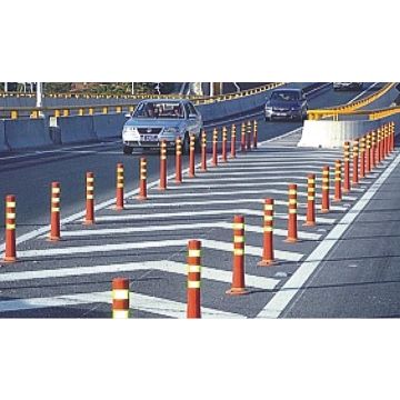 Plastic Traffic Safety Flexible Bollards Recycle, Stick Reflective Film ...
