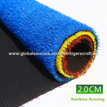 China Rainbow Colorful Artificial Turf For Running Road Decorations on ...