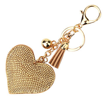 Hong Kong SAR Fashion rhinestone peach heart keychain on Global Sources ...
