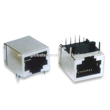 China 8P8C RJ45 Plug Modular Jack with Gold Plating and Two Ports Stack ...