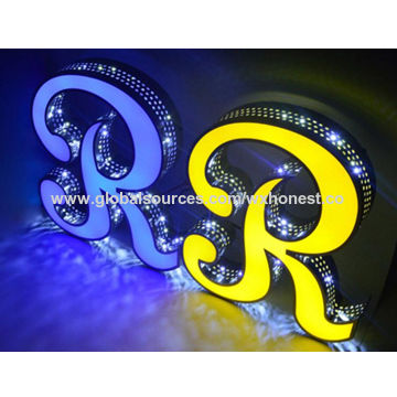 ChinaChannel letter with yellow acrylic,stainless steel side,16-inch ...