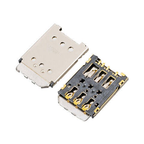 China 6 PIN Hinge Type NANO SIM Card Connectors H1.40MM with switch PIN ...