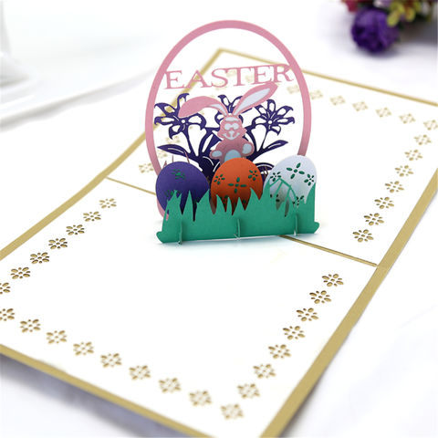 China Handmade 3D Foldable Postcard pop up easter cards on Global ...