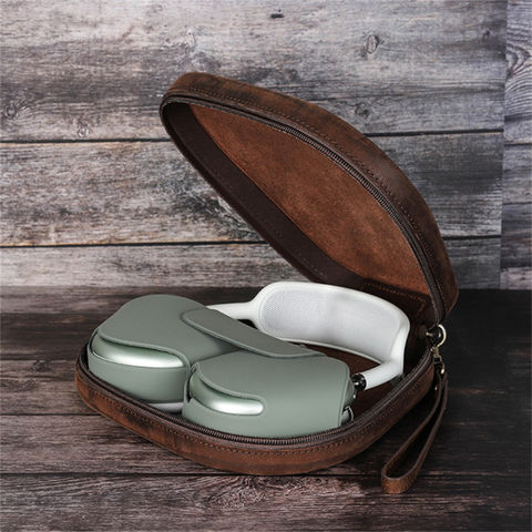 China Genuine Leather Over-Ear Headphones case Wireless Stereo Foldable ...
