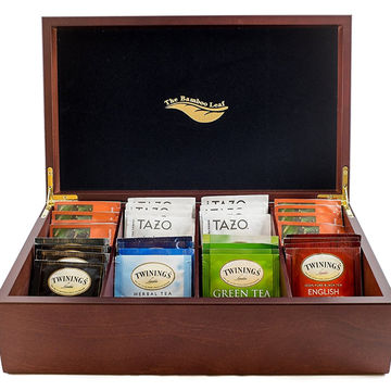 China Wooden tea box tea cans gridiron custom print unfinished wooden ...