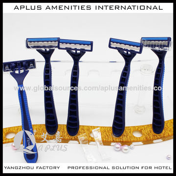 China Disposable razor biodegradable hotel amenities three blade on ...