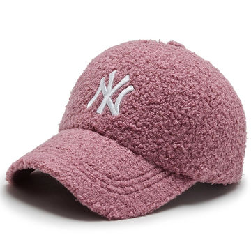 China Hot Sales Fashion Pink Plush Bling Rhinestone Ny Fuzzy Fur Hats ...