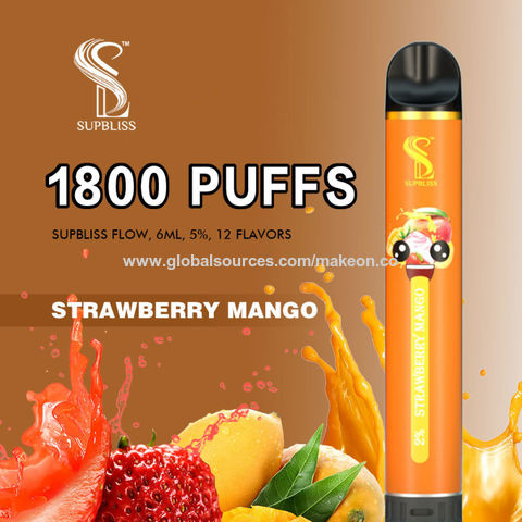 China Authentic SUPBLISS Flow 1800 Puffs 850mAh Battery Disposable ...