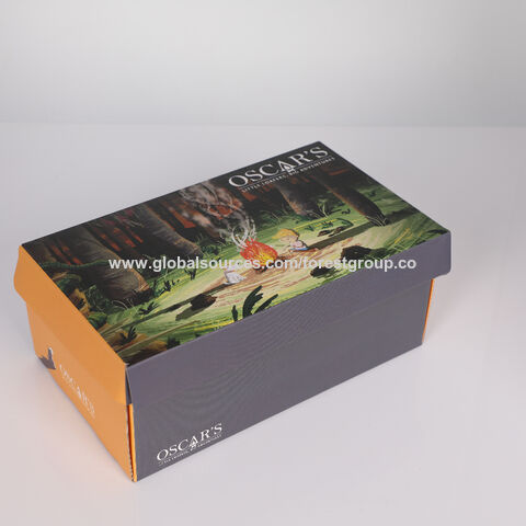 China Carton black and yellow shoe box, with customized printing and ...