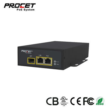 ChinaSFP Fiber 95W PoE injector Procet Industrial injector Input 100 ...