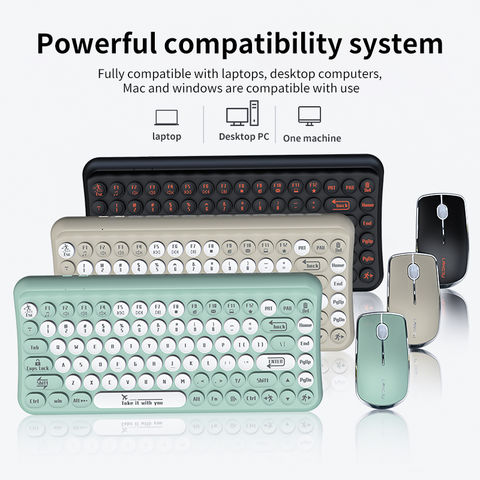 China Retro Wireless Portable Keyboard Custom BT 5.0 2.4G dongle Two ...